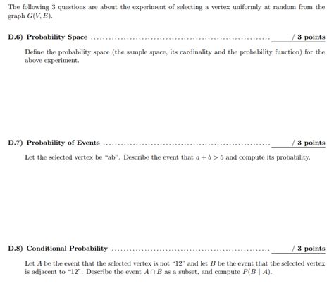 solved let g v e be a simple graph where the vertex set v