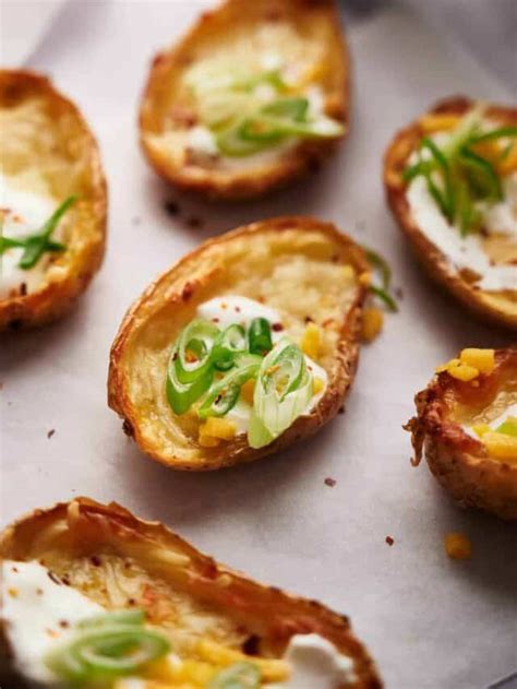 Easy Vegetarian Air Fryer Potato Skins Recipe Crispy Cheesy Delights Splash Of Taste