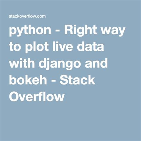 Plotting Live Data With Django And Bokeh