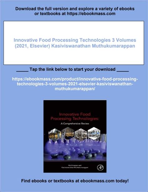 Innovative Food Processing Technologies 3 Volumes 2021 Elsevier Kasiviswanathan