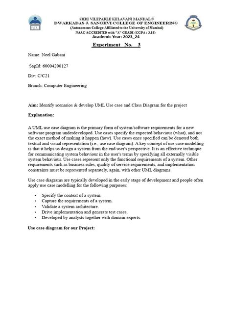 Se Exp3 60004210127 Pdf Use Case Class Computer Programming