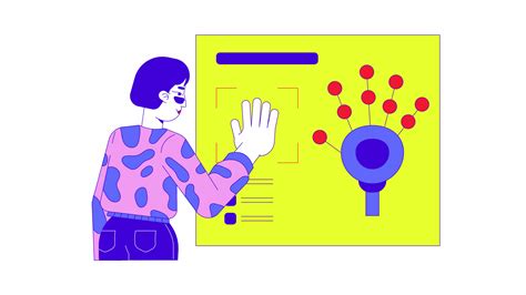 Palm Scanning Biometric Identification Cartoon Animation Digital Identity Verification 4k