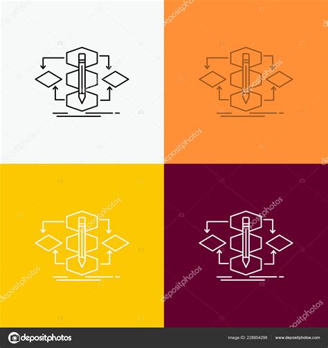 Algorithm Design Method Model Process Icon Various Background Line