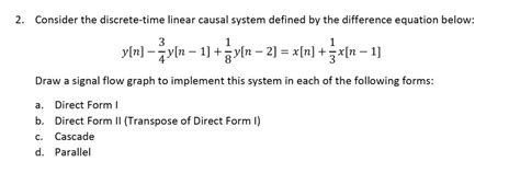 Solved Consider The Discrete Time Linear Causal System Chegg