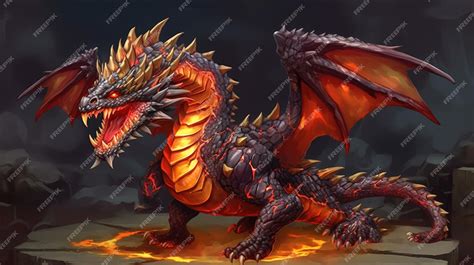 Premium Ai Image Magma Dragon