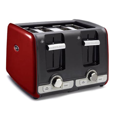 Oster 4 Slice Toaster W Extra Wide Slots Bagel And Toast Lift Red