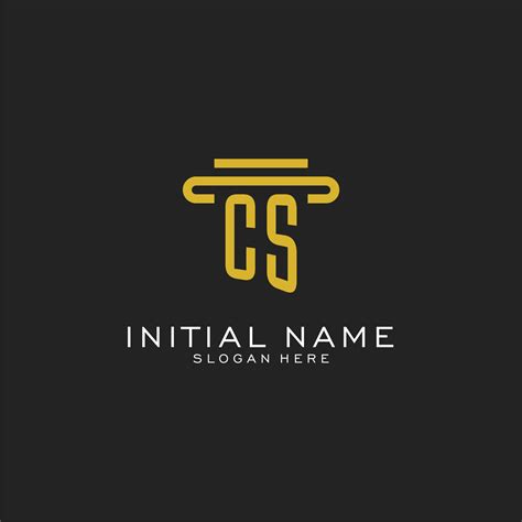 Cs Initial Logo With Simple Pillar Style Design 15163970 Vector Art At