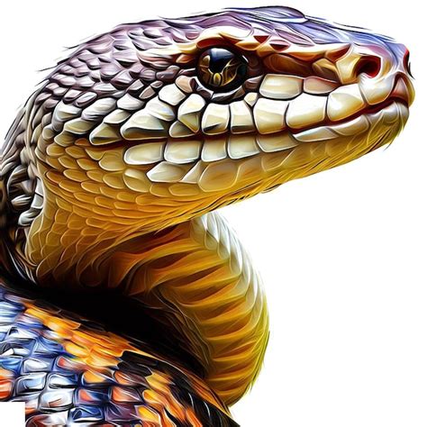 Premium Psd Beautiful Portrait Of A Snake Ai Vector Art Digital Illustration Image