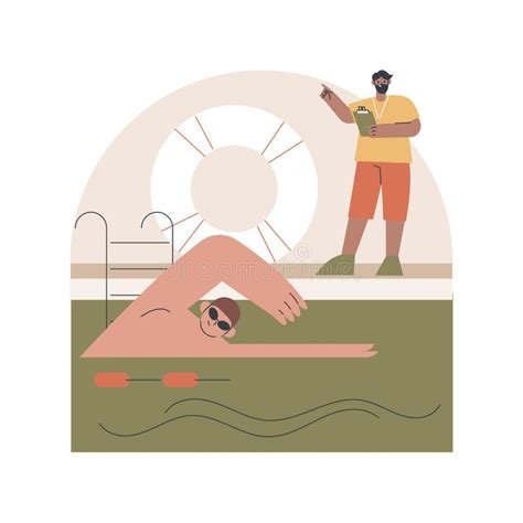 Swimming And Lifesaving Classes Abstract Concept Vector Illustration