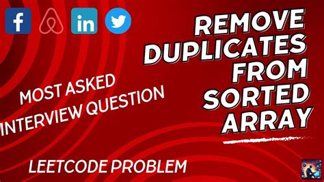Remove Duplicates From Sorted Array Top Interview Question Series