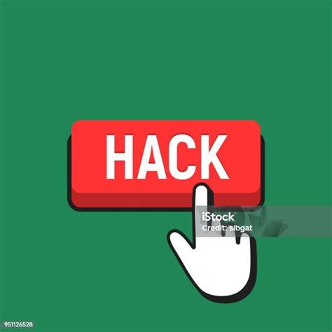 Hand Mouse Cursor Clicks The Hack Button Stock Illustration Download