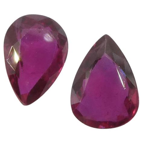 1 41ct Pear Red Ruby From Thailand Pair For Sale At 1stdibs
