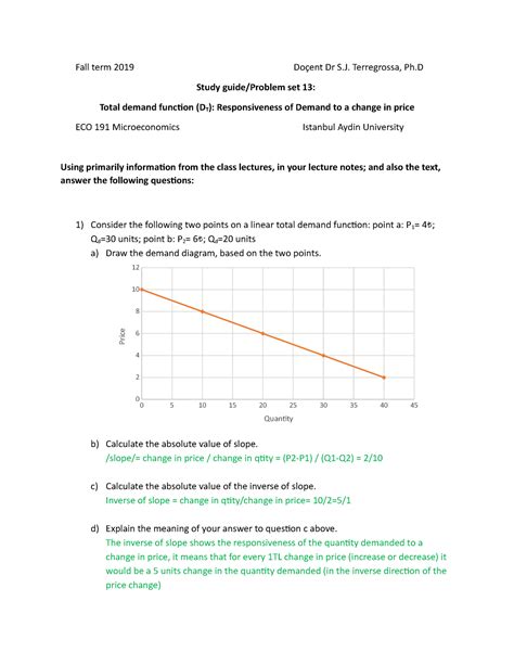 Study guide problem set 13 Fall term 2019 Doçent Dr S Terregrossa Ph Study guide Problem set