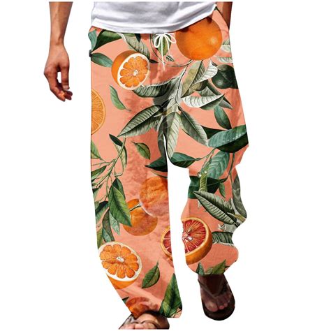 Hbyjlzyg Beach Pants For Men Summer Hawaiian Style 3d Printing Elastic