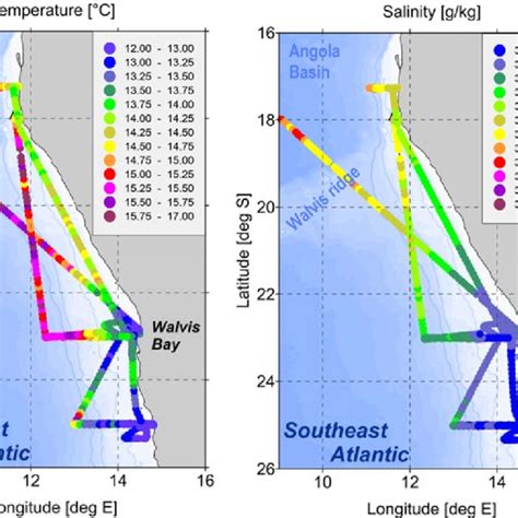 21 Surface Temperature Left And Surface Salinity Distribution Download Scientific Diagram