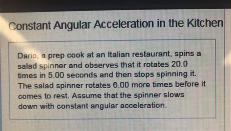 Solved Rotational Kinematics Problem Problem A Chegg
