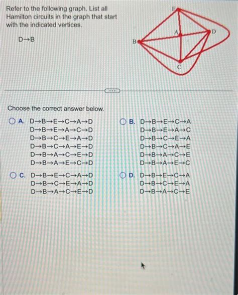 Solved Refer To The Following Graph List All Hamilton