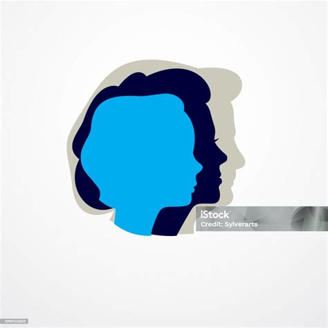 여자 인생 나이 년 개념 생활 기간과 생활 오래 된 성장 성숙 노화 한 세대와 나이 카테고리의 사이클의 시간 벡터 간단한 고전적인 아이콘 또는 엠 블 럼 디자인 사람 얼굴에