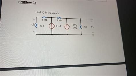 Solved Find Ve In The Circuit Chegg Com