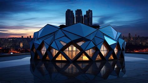 Premium Ai Image A Photo Of A Modern Building With Octagonal