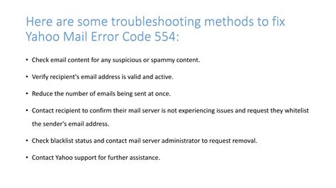 Yahoo Mail Error Code 554