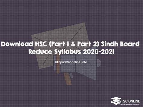 download hsc part 1 and part 2 sindh board reduce syllabus 2020 2021