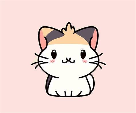 손 귀여운 고양이 그림 그리기 프리미엄 벡터