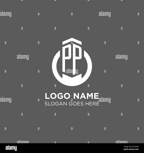 Initial PP Circle Round Line Logo Abstract Company Logo Design Ideas Vector Graphic Stock