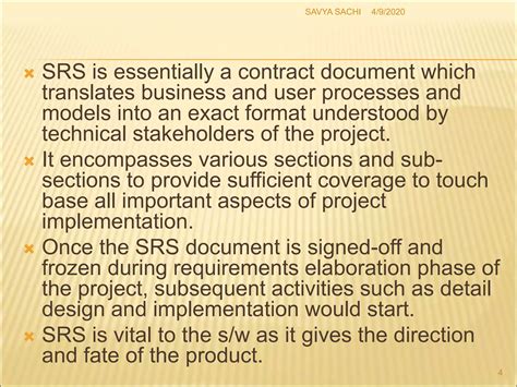 System Requirements Specification Srs Ppt