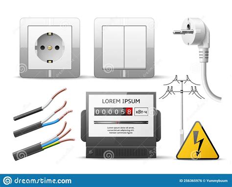 Socket And Switch Vector Electrical Outlet For Electric Plugs And
