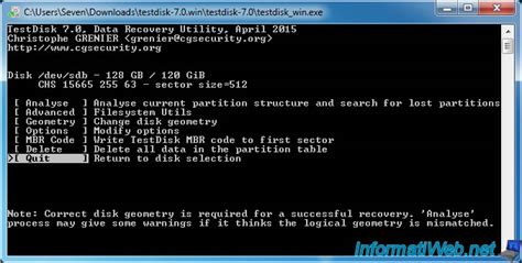 Repair A Raw Partition With Testdisk Windows Tutorials Informatiweb