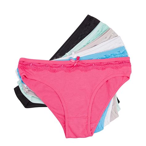 Womens Underwear Cotton Low Rise Panties Skinny Pants Sexy Lace Trim