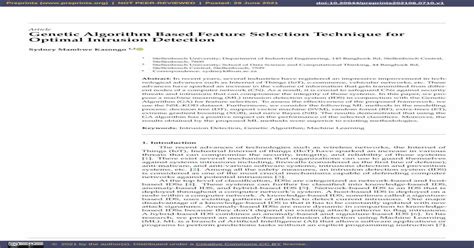 Pdf Genetic Algorithm Based Feature Selection Technique For Dokumen