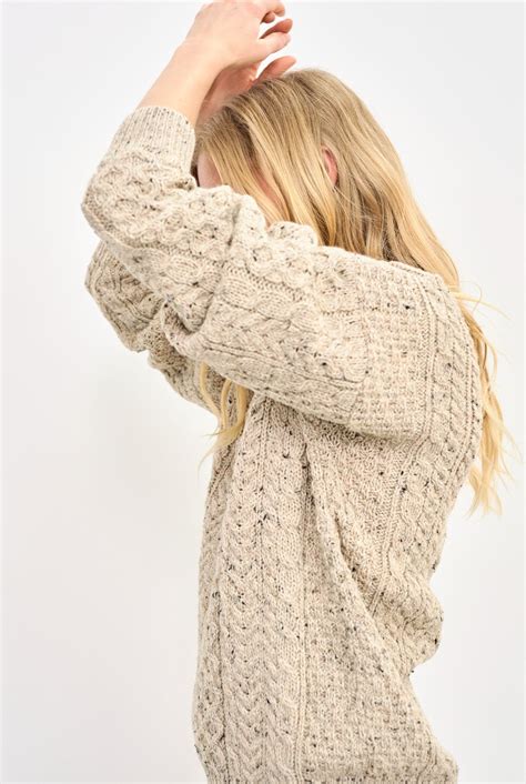 Inishbofin Ladies Traditional Aran Sweater Aran Woollen Mills