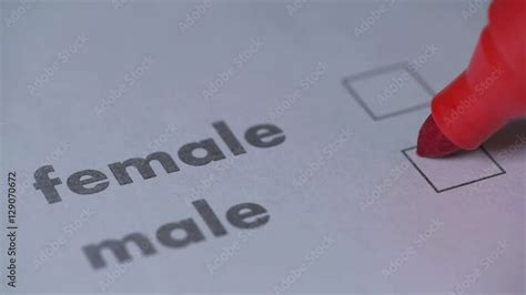 Filling The Questionnaire Sex Selection Of Male Or Female Stock ビデオ
