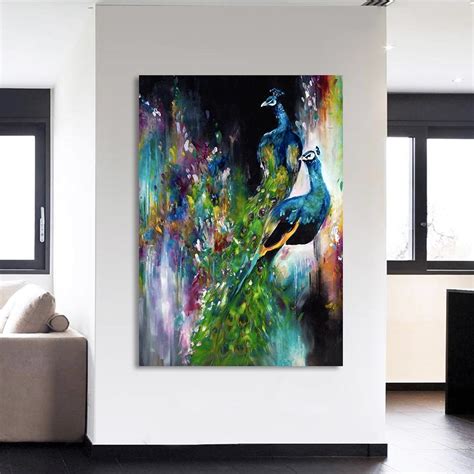 Tableau Peinture De Paon Tabloide