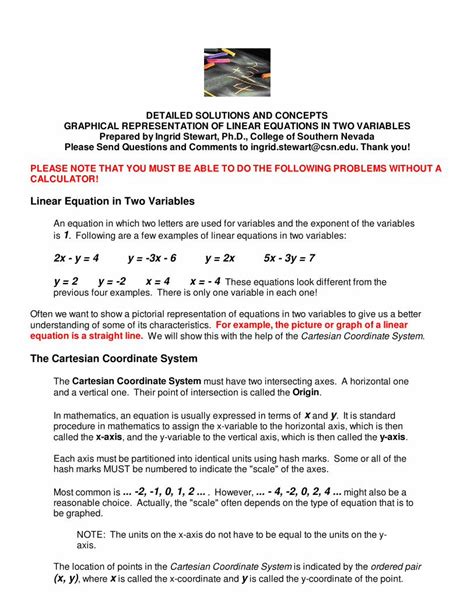 Pdf Graphical Representation Of Linear Equations In Two Variables Dokumen Tips
