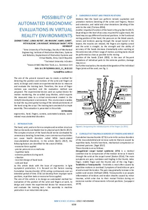 possibility of automated ergonomic evaluations in virtual reality