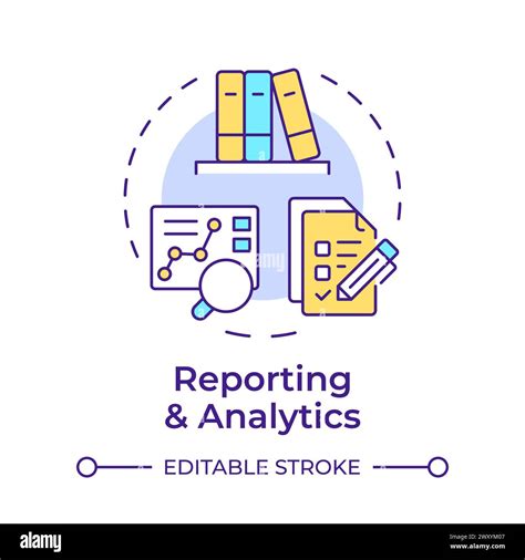 Reporting And Analytics Multi Color Concept Icon Stock Vector Image