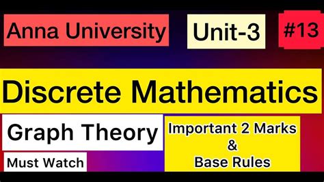 discrete mathematics graph theory base rules and 2 marks unit 3