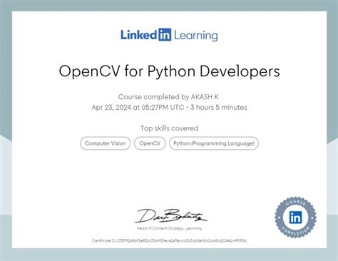 Akash K On Linkedin Linkedinlearning Opencv Python Computervision Continuouslearning