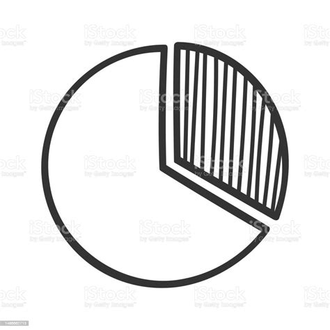 낙서 스타일의 도넛 차트 분리된 조각이 있는 손으로 그린 원 그래프 부화 된 슬라이스가있는 둥근 모양 벡터 그래픽 그림 검은색에 대한 스톡 벡터 아트 및 기타 이미지