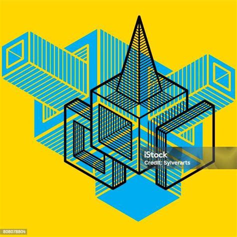 추상적인 벡터 아이소메트릭 차원 모양 기하학적 수치를 사용 하 여 만든 0명에 대한 스톡 벡터 아트 및 기타 이미지 0명