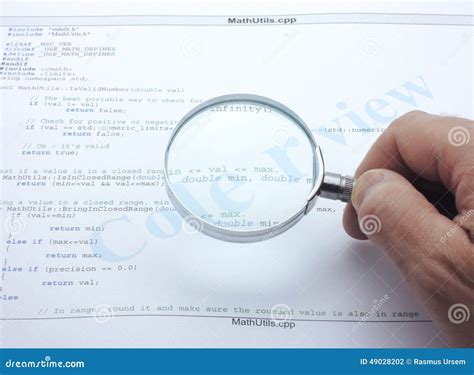 Rassegna Di Codice Del Codice Sorgente Del Computer Fotografia Stock