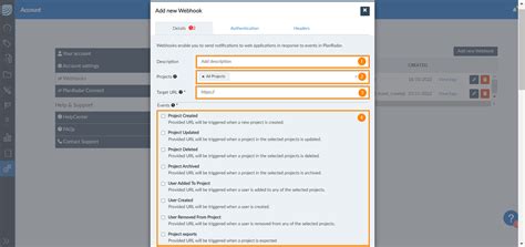 Setup Webhooks Planradar Helpcenter