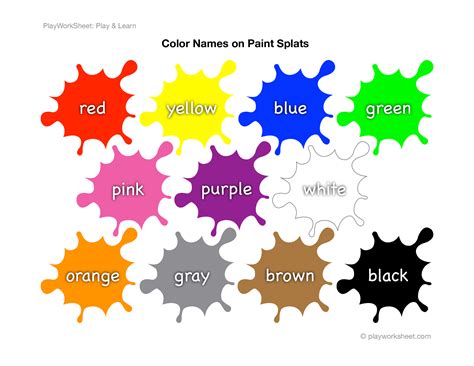 Printable Colour Names Free Printable Templates