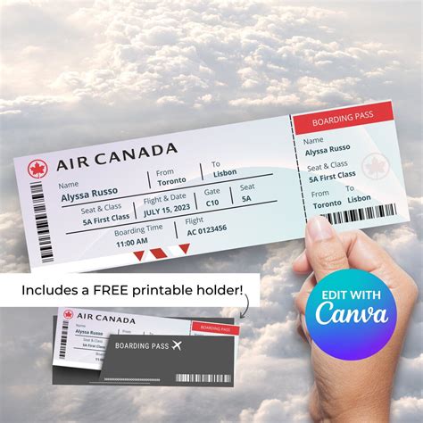 Boarding Pass Plane Ticket Airplane Ticket Surprise Trip Airplane Boarding Pass Printable