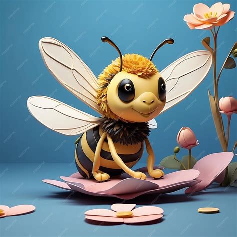 Abeja 3d Con Una Textura Suave Y Difusa Y Fondo Abeja 3d Sin Fondo
