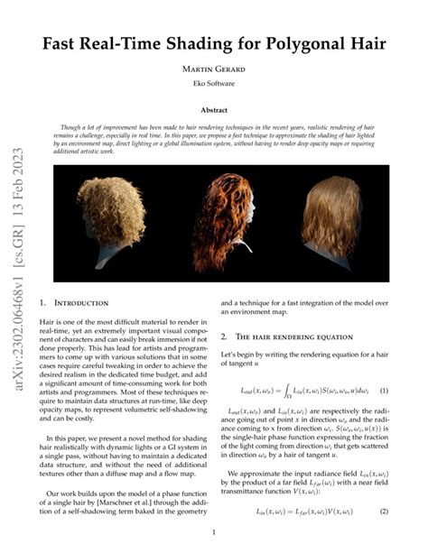 Fast Real Time Shading For Polygonal Hair Deepai
