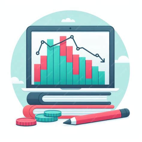 A Computer Screen Displaying A Line Graph With Falling Trends Premium Ai Generated Image